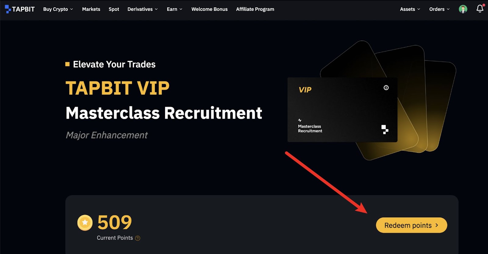 VIP Loyalty Points Redemption Guide – Tapbit Exchange